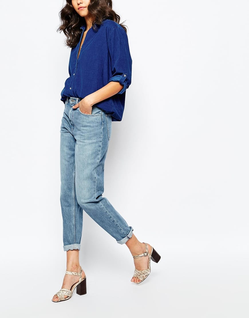 Mih Jeans Linda High Rise Mom Jeans - Blue | Fashion Shop